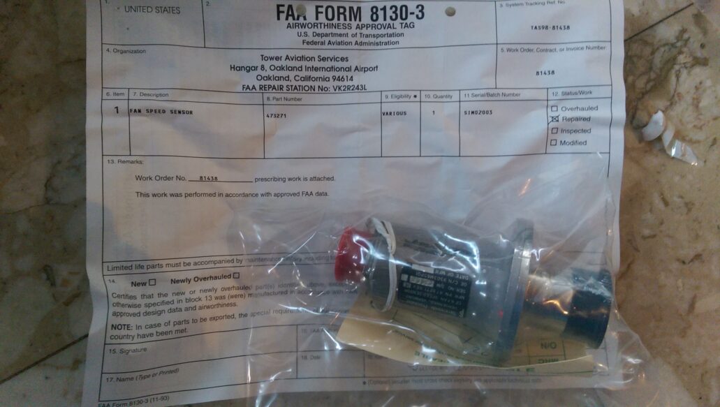 Fan Speed Sensor 473271 repaired – aerosnip GmbH & Co. KG